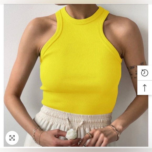 Zara | Tops | Zara Yellow Cropped Sleeveless Tank Top | Poshmark